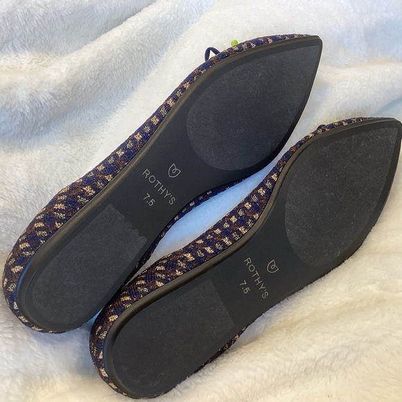 Rothy's | Shoes | Rothys The Bow Point Evening Metallic Knit Fabric ...
